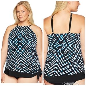Coastal Blue | Swim | Womens Plus Size Control Swimwear Takini Top ...